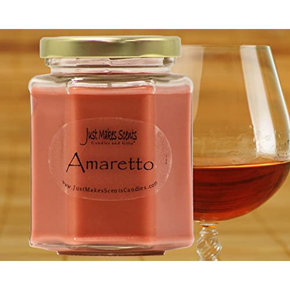 Amaretto Scented Blended Soy Candle by Just Makes Scents