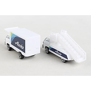 Daron Alaska Airlines Airport Playset with Die-Cast Metal Model Airplane with Plastic Parts, Cars and Transportation Toys for Kids Ages 3+