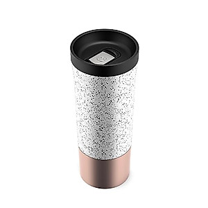 Ello Miri Vacuum Insulated Stainless Steel Travel Coffee Mug - Travel Tea Mug, 16 oz, Speckle Rosegold