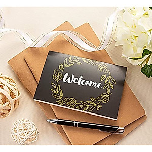 Juvale 48 Pack Bulk Welcome Note Cards with Envelopes for Guests, Employees, Business, Floral Design, Blank Interior (4x6 In)