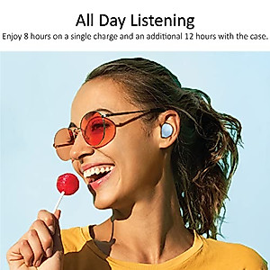 iLuv myBuds Wireless Earbuds, Bluetooth 5.3, Built-in Microphone, 20 Hour Playtime, IPX6 Waterproof Protection, Compatible with Apple & Android, Includes Charging Case & 4 Ear Tips, TB100 Sierra Blue