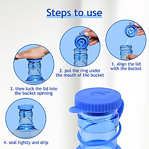 5 Gallon Water Jug Cap, 2024 New Leak Proof 5 Gal Water Jug Cap 3 and 5 Gallon Water Jugs Replacement Cover, Upgrade No Spill Food Grade Silicone Replacement Gallon Caps Multipack (2)