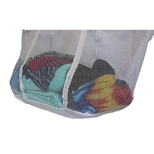 Large Soft Nylon Mesh Laundry Basket with Handles Portable and Collapsible For Dirty and Clean Laundry Home Travel College Dorm Also Ideal For Toys and Sporting Goods