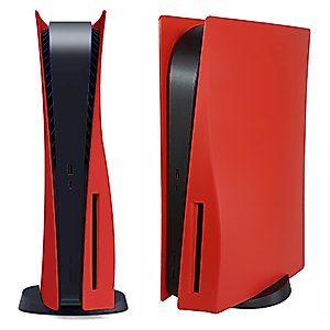 Disc Edition Face Plates Cover Skins Shell Panels for PS5 Console, Playstation 5 Accessories Faceplate Protective Shell Replacement Plate Dustproof Anti-Scratch (Disc Red)