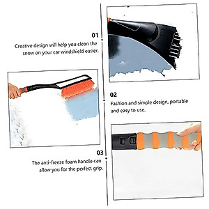 Yardwe 2PCS Snow Shovel Windshield Scraper Snow Broom for car Snow Remover Cleaning car Snow Mover car Snow Removal Brush Glass Cleaner Tool multitools Snow plow 2in1 Window Plastic