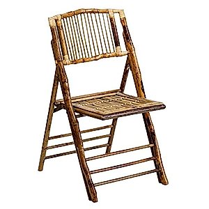 Flash Furniture Bamboo Folding Chairs | Set of 2 Bamboo Wood Folding Chairs