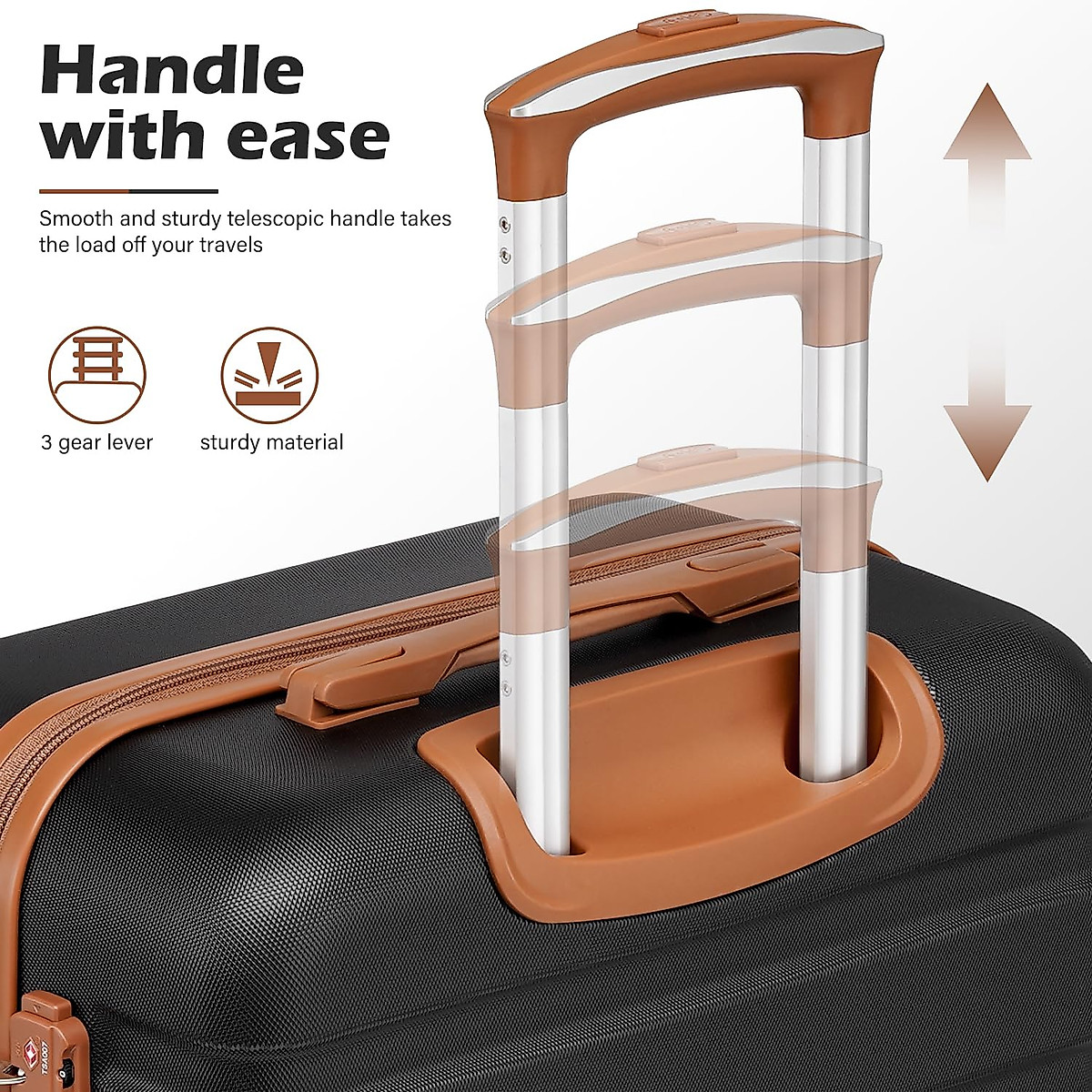 Coolife Luggage 4 Piece Set Suitcase Spinner Hardshell Lightweight TSA Lock (Family Set-Sky Blue)