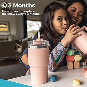 6 Pack Replacement Straws for Stanley 40 oz Tumbler Cup, Upgraded Reusable Tritan Plastic Straws with Cleaning Brush, Compatible with Stanley Adventure Travel Tumbler Accessories (12.4 inch)