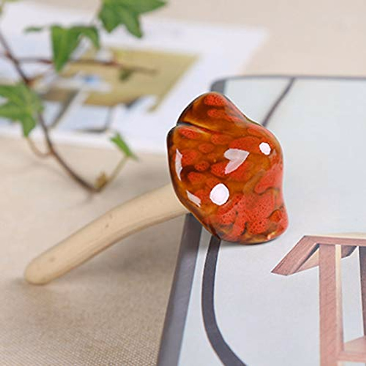 Cabilock 2 Pcs Set Pot for Plants Indoor Miniature Ceramic Mushroom Garden Mushroom Decor Ceramic Garden Lawn Ornaments Mushroom Statue Mini Pots Garden Ornament Pottery Artificial