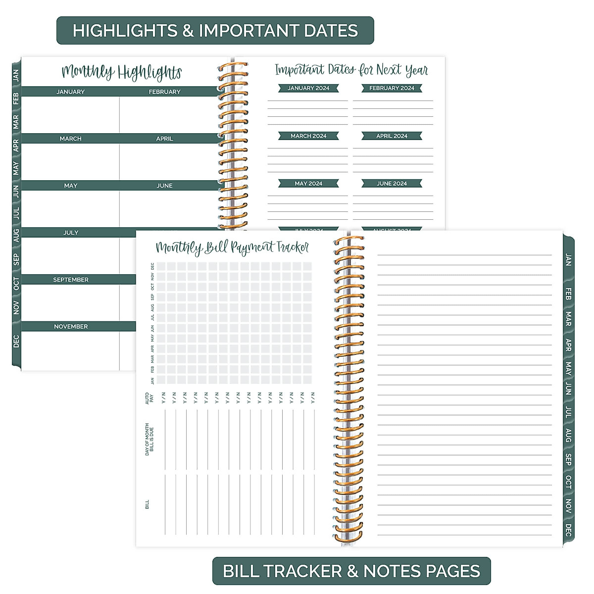 bloom daily planners 2023 Pocket Planner - 4” x 6” - (January 2023 - December 2023) - MINI Weekly/Monthly Agenda Organizer & Calendar Book - Green Modern Abstract