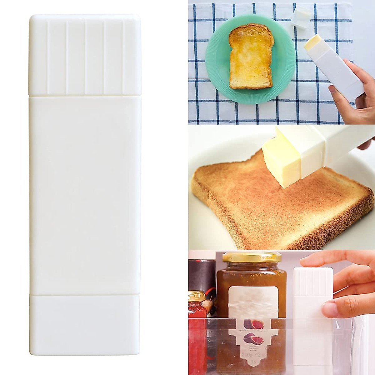 EKDJKK Butter Spreader, Butter Dispenser with Lid, Plastic Butter Stick Holder Container, to Spread Butter on Cookware, Baking Dishes, Corn, Toast, Waffles