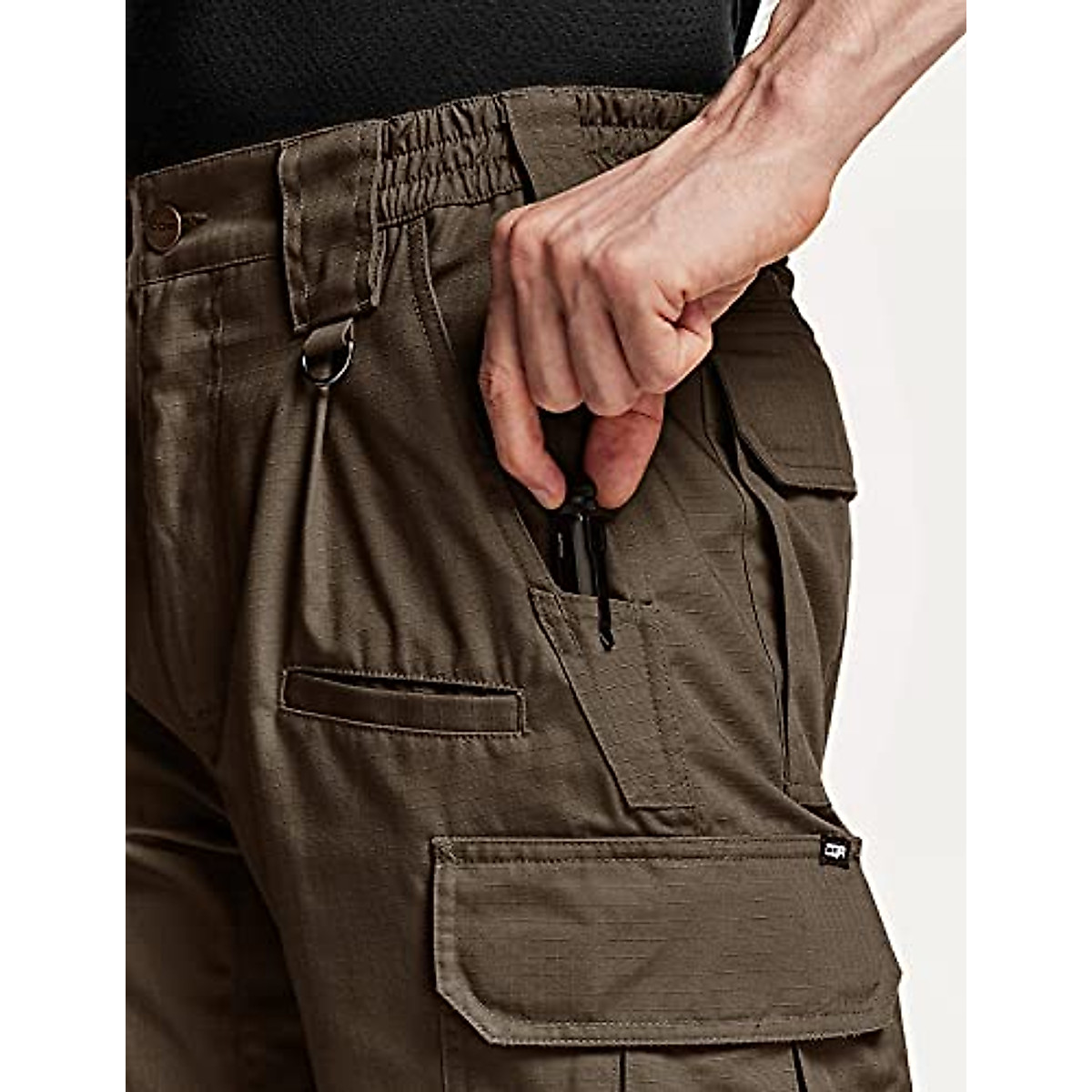 CQR Men's Tactical Pants, Water Resistant Ripstop Cargo Pants, Lightweight EDC Work Hiking Pants, Outdoor Apparel, Duratex Ripstop Tundra, 40W x 32L