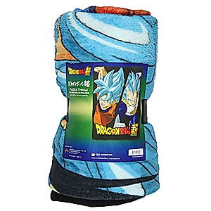 Dragon Ball Super Goku Saiyan Blue God Soft and Plush Fleece Throw Blanket