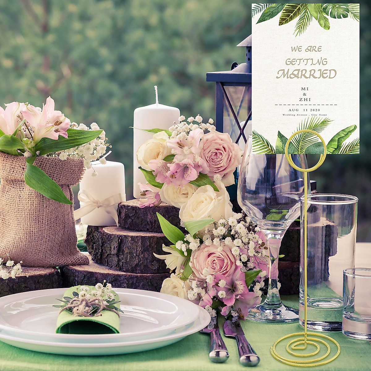 GPYG 8.75 Inches Table Number Holders, 12 Pack Table Numbers Stands Place Card Holder for Wedding Party Graduation Restaurant Sign Holder Home Photo Picture Display Stand