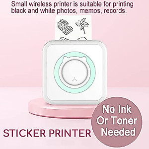 Instaproud - Portable Sticker Printer, Mini C15 Pocket Thermal Printer, Bluetooth-compatible Photo Printer, Inkless Photo Printer for Photos, DIY Journal, Memos, Study Notes Receipt Printer (Green)