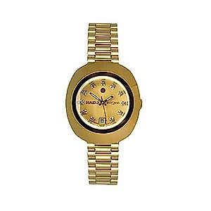 Rado DiaStar Original Swiss Automatic Watch with Stainless Steel Strap, Gold, 21 (Model: R12416633)