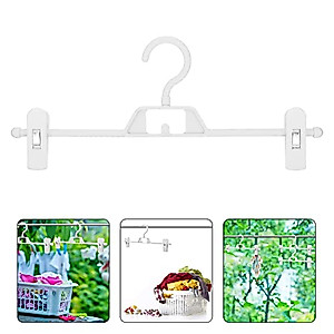 LIFKOME 10 Pack Adjustable Pants Clip, Adjustable Pants Hanger Clips, Plastic Multifunction Drying Rack, Non- Slip Pants Clip, Cloth Hangers with Adjustable Anti- Rust Clips for Pan Skirt Clothes