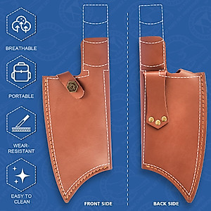 XYJ Leather Sheath Edge Guards Blade Protector With Loop Belt For Outdoor Camping