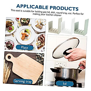 LABRIMP 3pcs Lid Rack Cups Set Green Pots and Pans Set Plastic Stand Pot Lid Rack Wall Mount Dish Rack Pot Lid Holder Stand Pan Cover Rack Punch-free Pot Lid Storage Organizer Small Tools