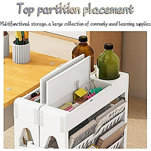 Mobile Shelf Cart, Mobile Shelf Organizer, 6 Tier Desk Organizer, Rolling File Organizer with Casters, Storage,Green