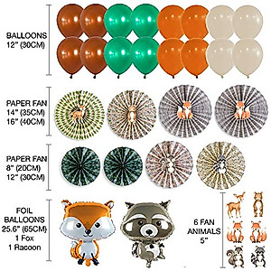 268 Piece Woodland Baby Shower Decorations for Boy Or Girl Kit | Gender Neutral Forest Animal Decor | Banners Garland Fans Guestbook Sash Balloons Cake Topper Games Stickers Creature Cutouts Ivy Vines