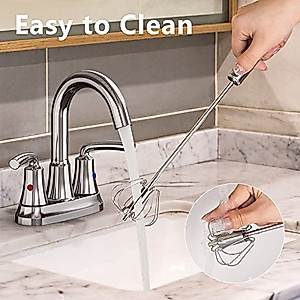 ANYI Whisk 12Inch Stainless Steel Long Handle Egg Beater Hand Push Wisking Tool for Home Whisks for Cooking, Blending, Beating & Stirring (Silver)