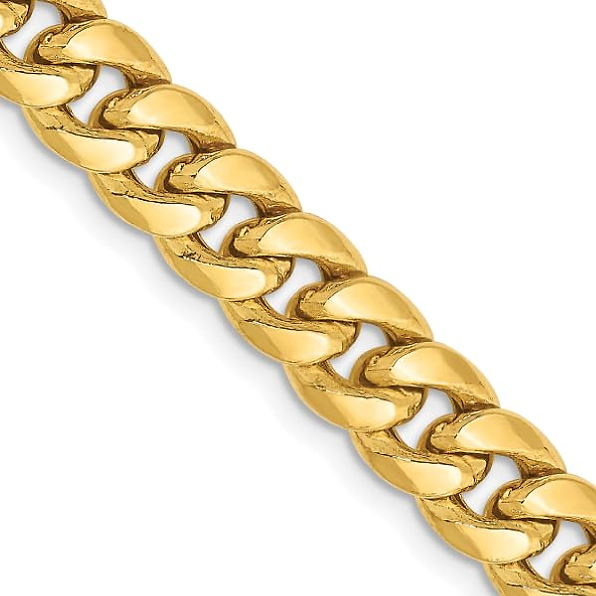 IceCarats 14K Yellow Gold 6.75mm Miami Cuban Curb Link Chain Necklace 28 inch