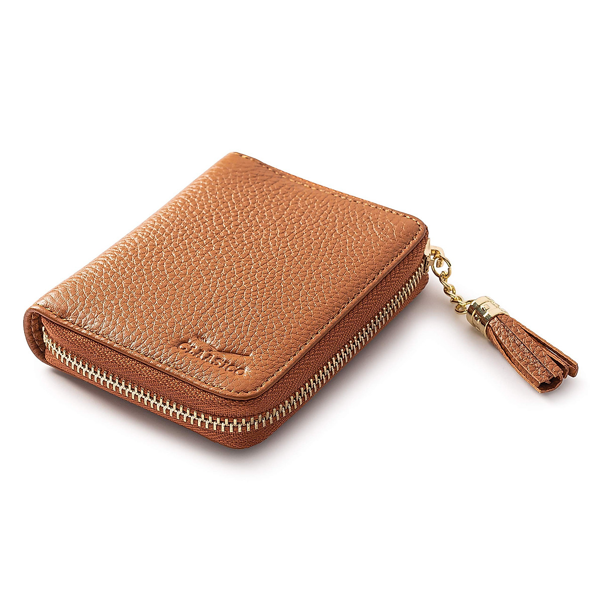 Claasico RFID Small Zipper Wallet for Women, Ladies Genuine Leather Bifold with Coin Zipper Pocket w/Anti-Theft Travel Protection