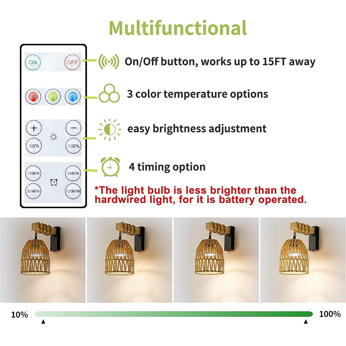PEESIN E26 Base Battery Operated Light Bulb, 2 Pack Battery Powered Light Bulbs, Battery Light Bulb, Light Bulbs, LED Puck Lights for Wall Sconce, Lamp