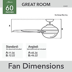Hunter Fan Company 52439 Arwen Ceiling Fan, 060, Porcelain White