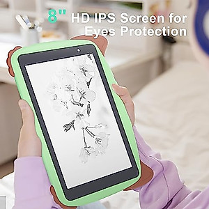 8 Inch Kids Tablets, Toddler Baby Android 12 Dual Cameras 32GB ROM 32GB Expandable Kids Edition Learning WiFi Children Tablets