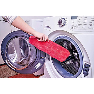 Forever one Washable Microfiber Mop Pads - Microfiber Replacement Mop Pads Heads 16.53 x 5.4Inches for Cleaning of Wet or Dry Floors - Professional HomeOffice Cleaning Supplies, Red