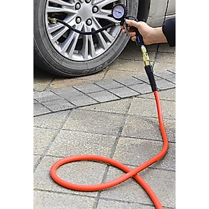 YOTOO Hybrid Air Hose 1/4-Inch by 50-Feet 300 PSI Heavy Duty, Lightweight, Kink Resistant, All-Weather Flexibility with 1/4-Inch Industrial Air Fittings and Bend Restrictors, Orange