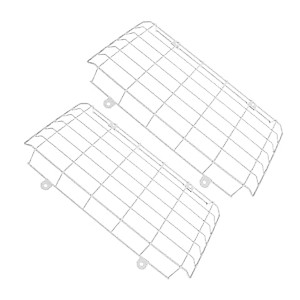 SEWOART 2pcs School Evacuation Sign Exit Sign Wall Covers Exit Sign Wire Guard Emergency Light Damage Stopper Exit Sign Cage Guard Exit Light Protector Emergency Light Protector White Iron