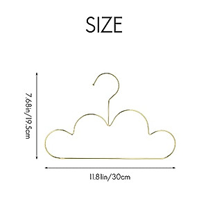 Pteanecay Coat Hangers for Kids,Gold Cloud Shape Metal Hangers Infant & Toddler Closet,11.8 * 7.7 * 0.2inch,10 PCS