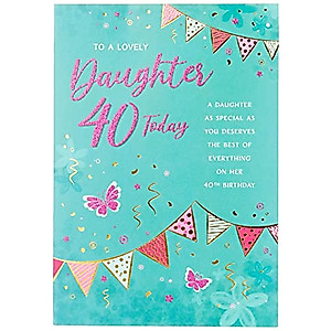 Regal Publishing Modern Milestone Age Birthday Card 40th Daughter - 9 x 6 inches -