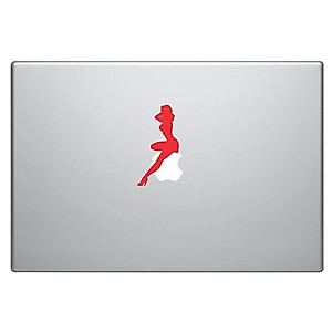 Sexy Pin Up Girl Silhouette Vinyl Decal Sticker Compatible With Apple Logo on iPad MacBook Pro Air Decal 13" 15" 17" Keyboard Keypad Mouse pad Track pad Laptop Babe Sticker