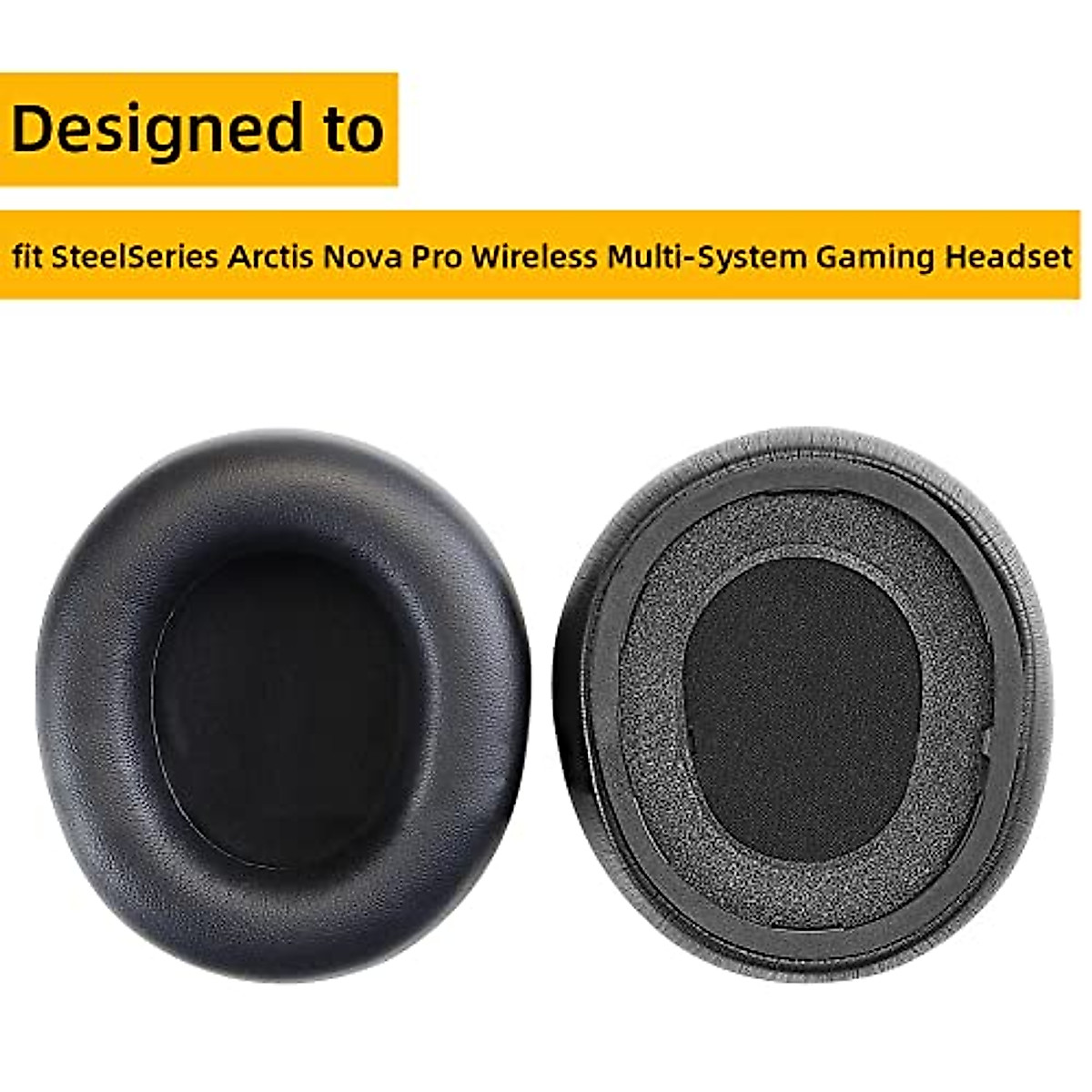 Rummyluck Arctis Nova Pro Wireless Ear Cushions Earpads for SteelSeries Arctis Nova Pro Wireless Multi-System Gaming Headset,Black Protein Leather Replacement Ear Pads Cups Muffs Covers