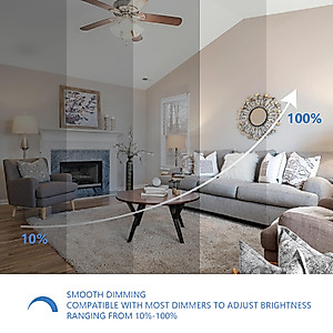 Jolux LED Bright Stik Dimmable,led Bulbs 60 watt Equivalent,5000K(Daylight) led Enclosed Fixture Rated, 8.5 Watt 800 Lumen,Standard Medium Screw Base,E26 led Bulb Narrow,6 Count (Pack of 1)