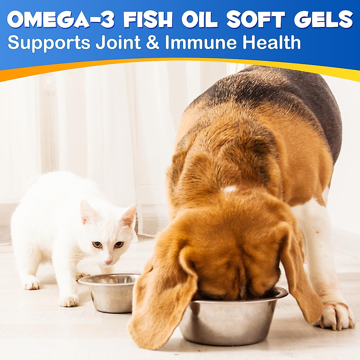 Omega 3 Fish Oil for Dogs, 100% Pure Pet Fish Oil Supplement for Dogs & Cats with DHA & EPA Fatty Acids Skin & Shiny Coat, Fish Oil for Dogs Shedding Allergy, Itch, Dry Skin, Joints -120 Capsules