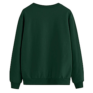 LHBNK Merry Christmas Sweatshirts HoHoHo Christmas Shirt Women Funny Santa Print Graphic Tee Casual Long Sleeve Blouse Tops (Green, Medium)