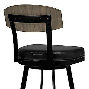 Armen Living Frisco Bar Stool, Counter Height, Black