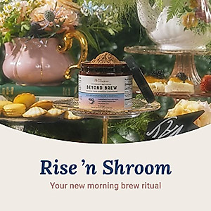 Beyond Brew Mushroom Superfood Coffee | Mushroom Coffee Alternative Low Caffeine | Healthy Coffee Substitute | W/Prebiotics & Probiotics | By Live Conscious | 30 Servings Net Wt. 7 oz (0.4 lb/201g)