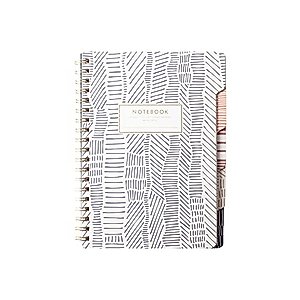 Fringe Studio Large Tab Notebook,"Tribal Lines", Flexible Paperback Cover, College Ruled, 5 Subject/Die-Cut Dividers, 7.25" X 10", 180 Lined Pages (343007), Multicolor