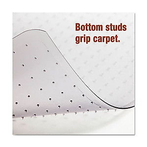 Universal Cleated Chair Mat for Low and Medium Pile Carpet 36 x 48 Clear