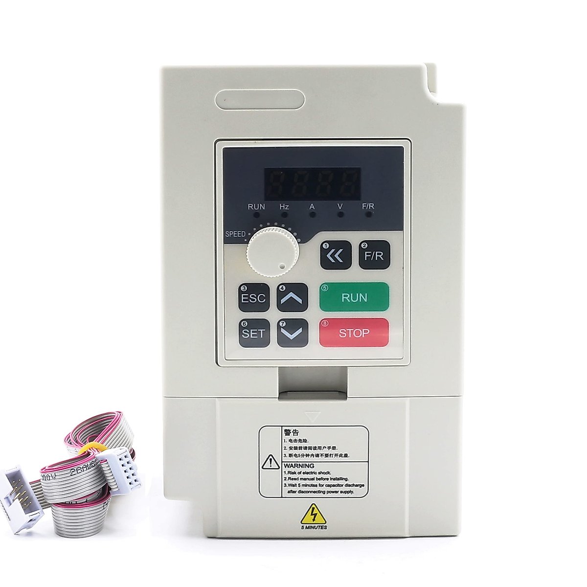 RATTMMOTOR 1.5KW VFD 110V Single to 3 Phase Inverter Variable Frequency Drive Spindle Motor Controller Converter 0-1000Hz + Extension Cable for CNC Router Milling Engraving Machine