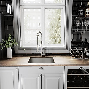 VIGO VG02032STK2 22" H Laurelton Single-Handle with Pull-Down Sprayer Kitchen Faucet with Soap Dispenser in Stainless Steel