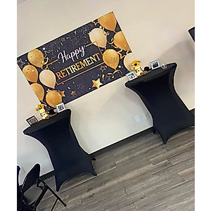 Tina's 6 Pack 32x43 Inch Highboy Spandex Cocktail Table Covers Black, Fitted Stretch Cocktail Tablecloth for Round Tables (6PC 32X43 Black)