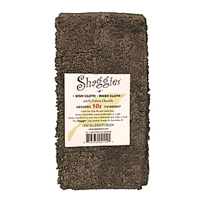 Janey Lynn's Designs Cracked Pepper Color Shaggies 10" x 10" Cotton Chenille Washcloth