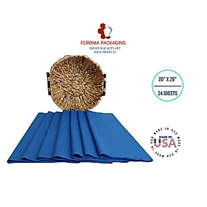 Dark Blue Tissue Paper Squares, Bulk 24 Sheets, Premium Gift Wrap and Art Supplies for Birthdays, Holidays, or Presents by Feronia packaging, Large 20 Inch x 26 Inch
